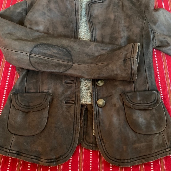 june | Jackets & Coats | June Leather Fitted Womens Jacket Size Small ...